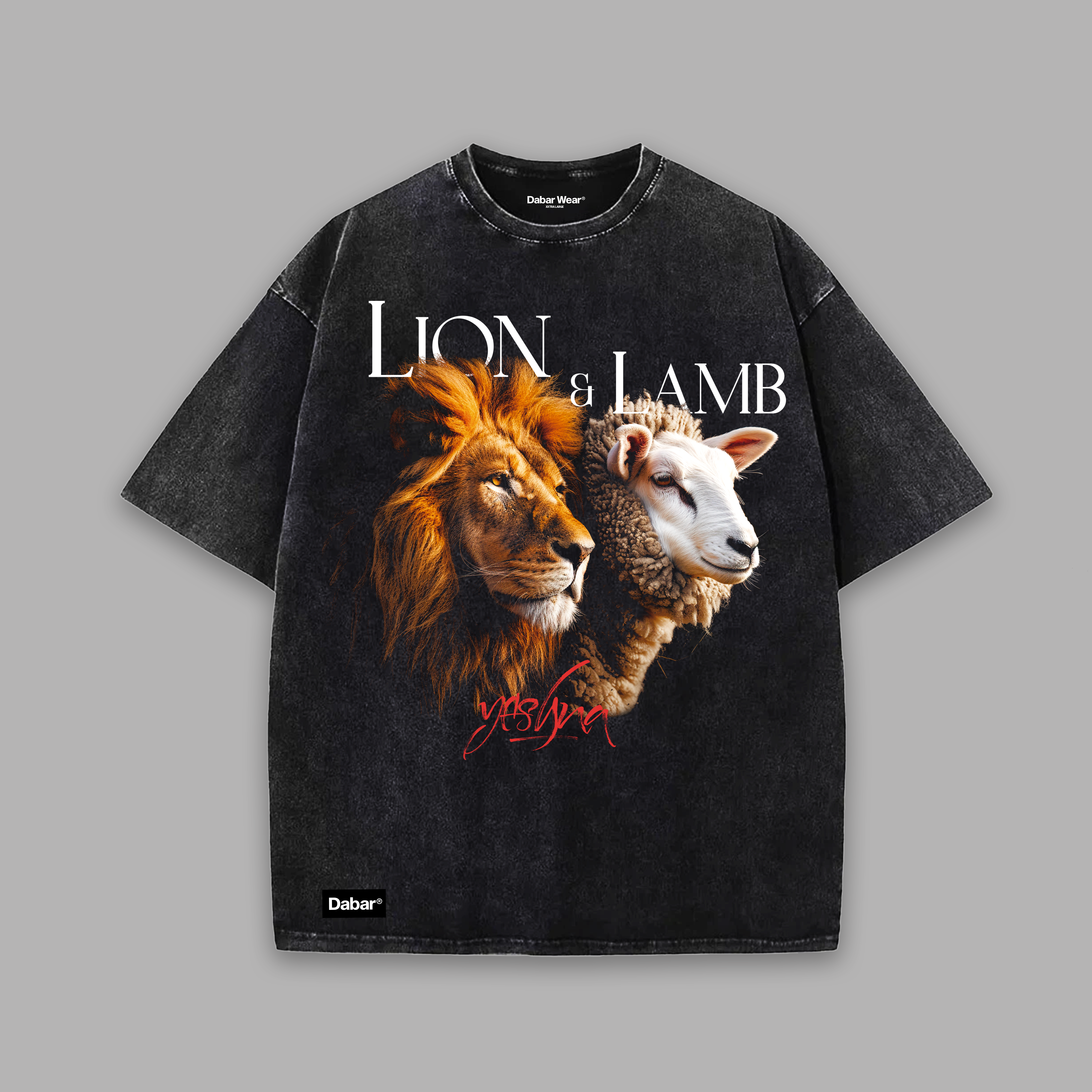Tshirt Kids acid wash black LION AND LAMB – DABARWEAR